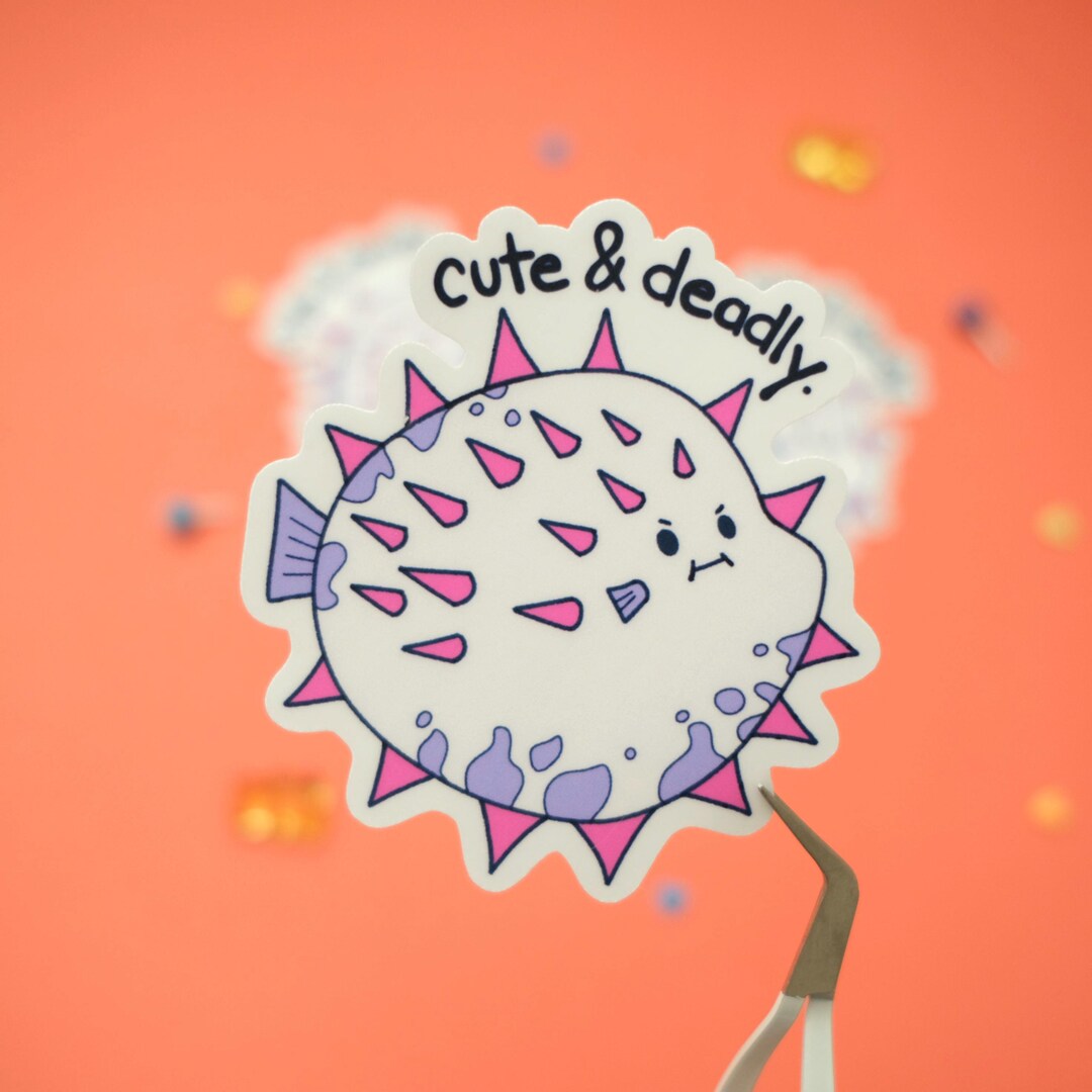 Pufferfish Vinyl Sticker in Matte - Etsy