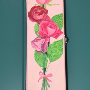 Hand Painted Roses Wooden Jewelry Box - Etsy