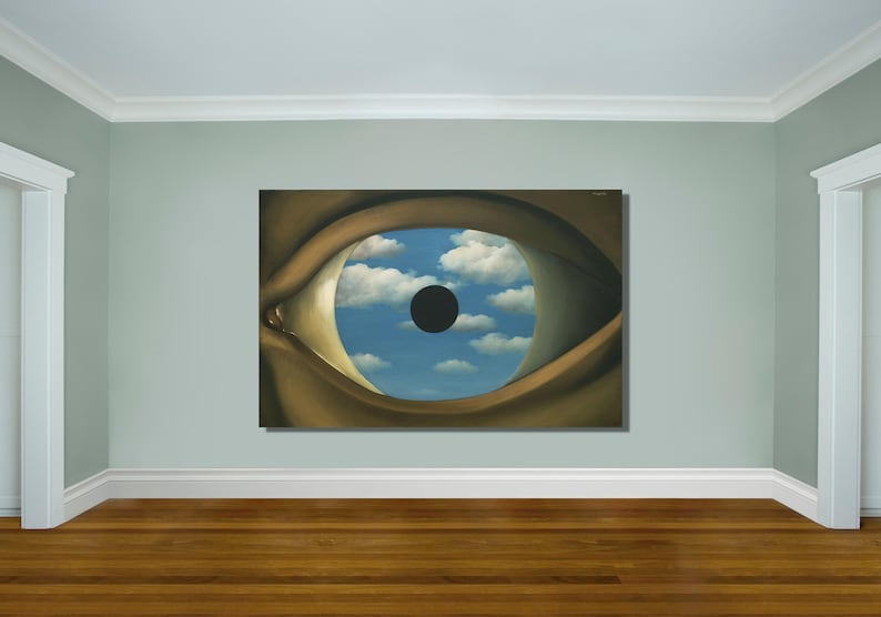 Rene Magritte's the False Mirror Artwork Poster Canvas,rene Magritte ...