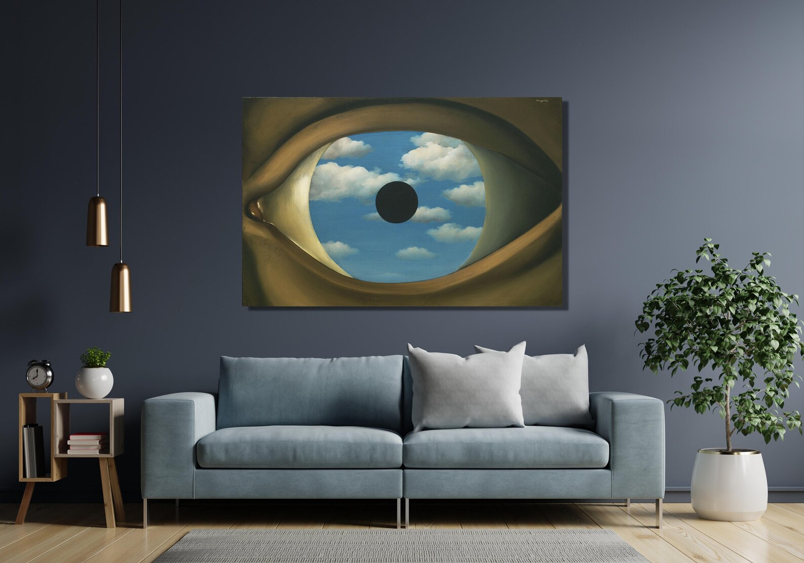 Rene Magritte's the False Mirror Artwork Poster Canvas,rene Magritte ...