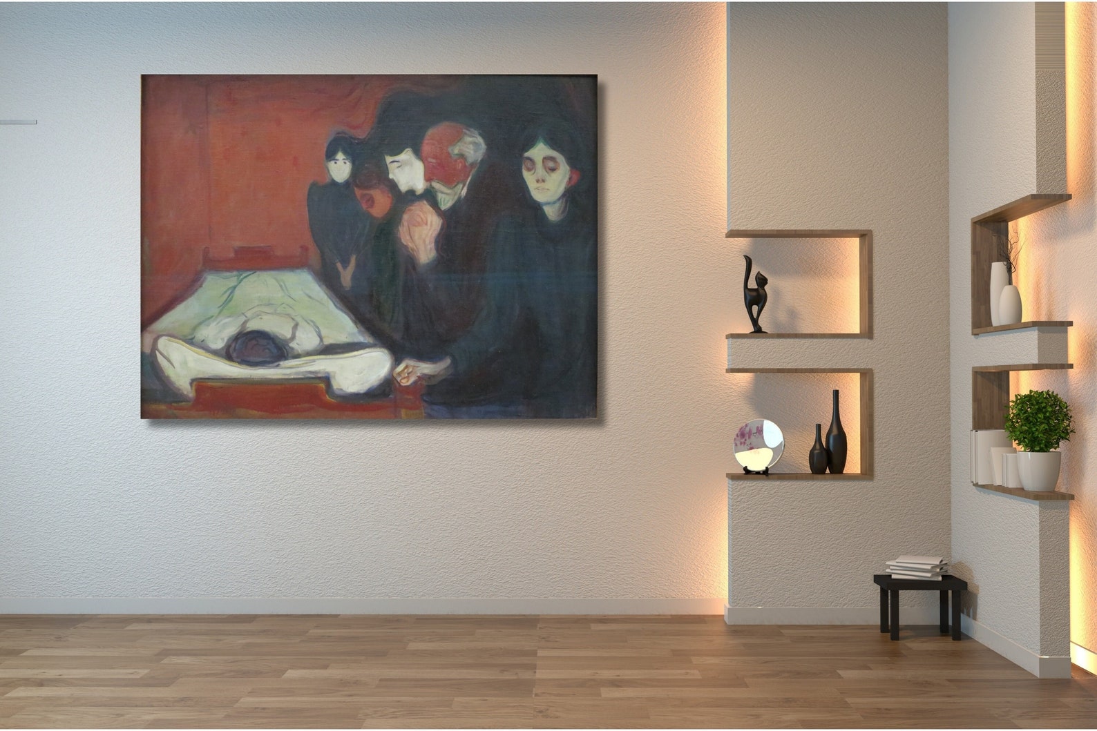 Edvard Munch's 'at the Deathbed' Print Wall Art,munch Canvas Wall Art ...