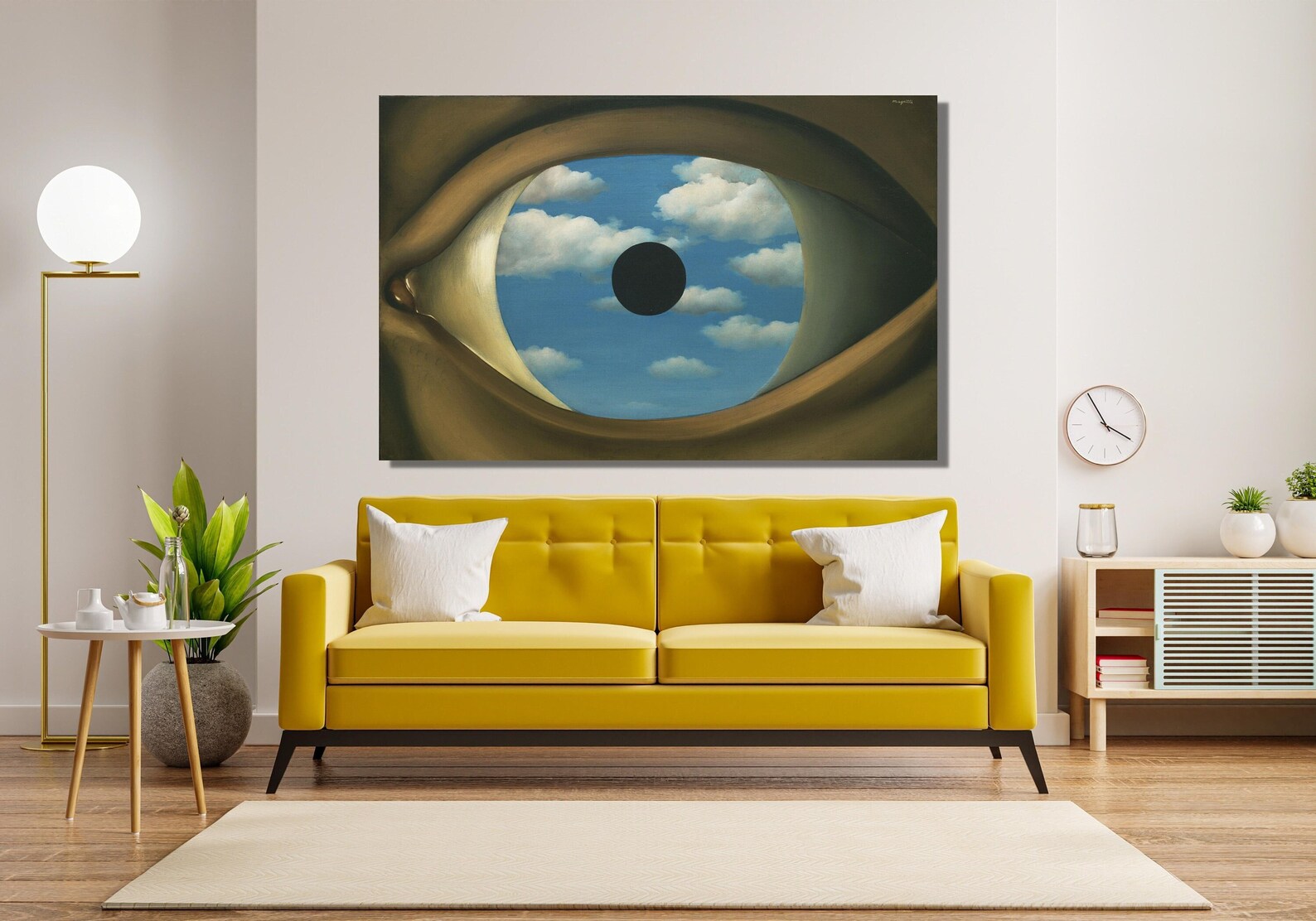 Rene Magritte's the False Mirror Artwork Poster Canvas,rene Magritte ...