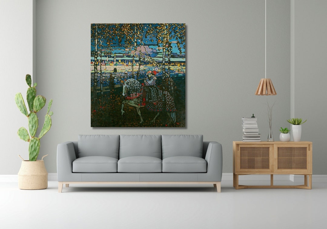 The Art of Print by Wassily Kandinsky Canvas "couple Riding a Horse ...