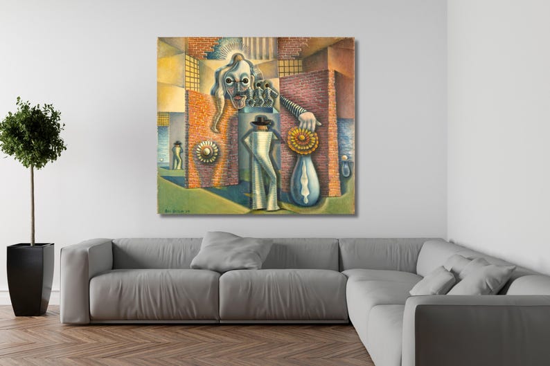 Intricate Surrealist Art Print | Abstract Figurative Wall Decor ...