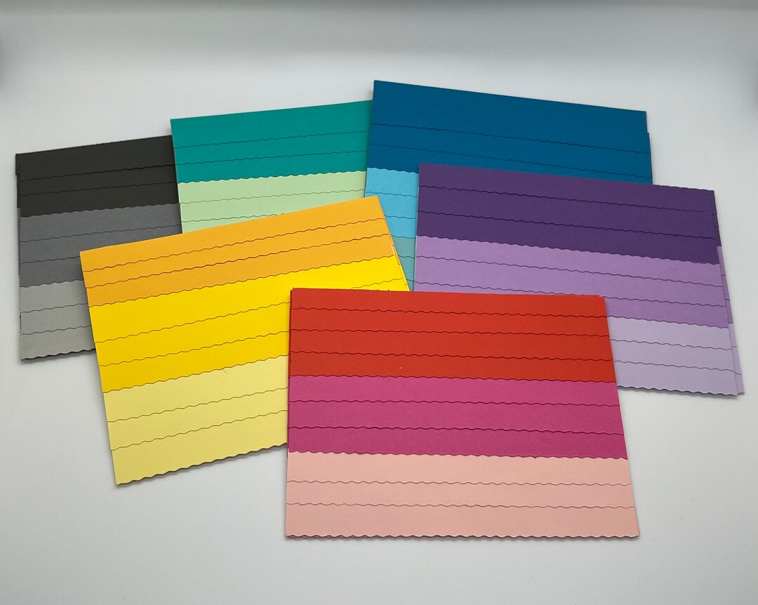 Scalloped Cards 6 Pack, Ombre Cards, Blank Cards With Envelopes ...