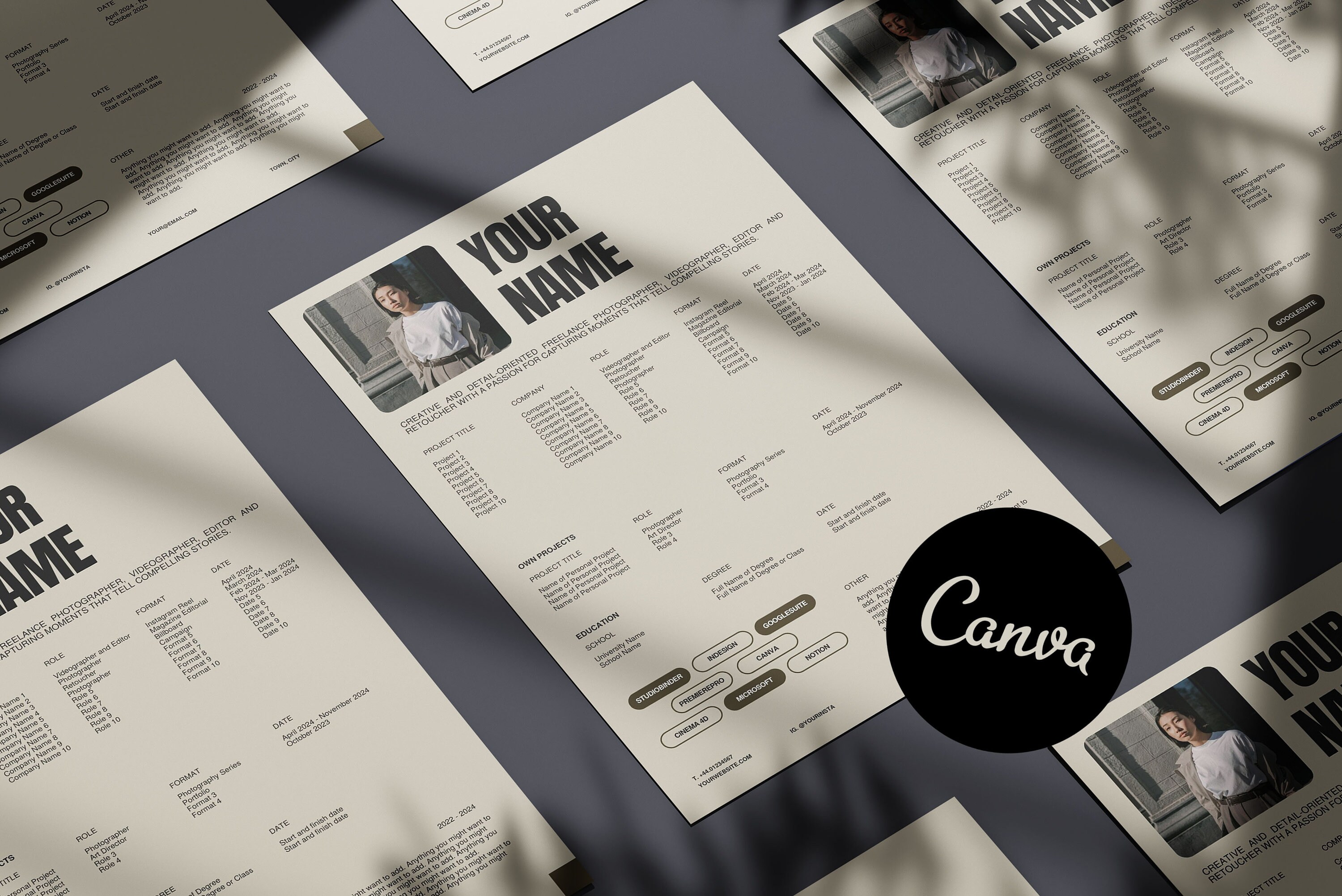 Creative Resume Template With Photo, Modern CV Template 2024 Easily ...