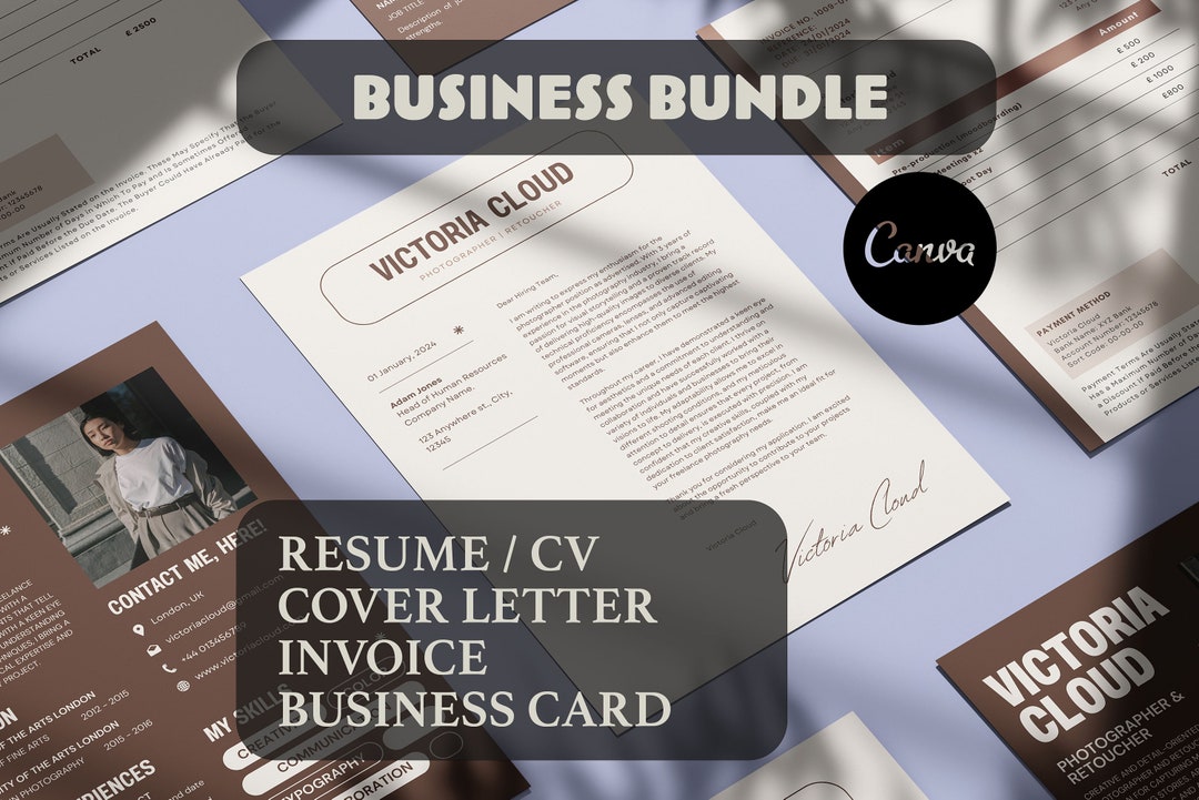 Bold & Professional Business Bundle - Resume/cv With Photo, Cover ...