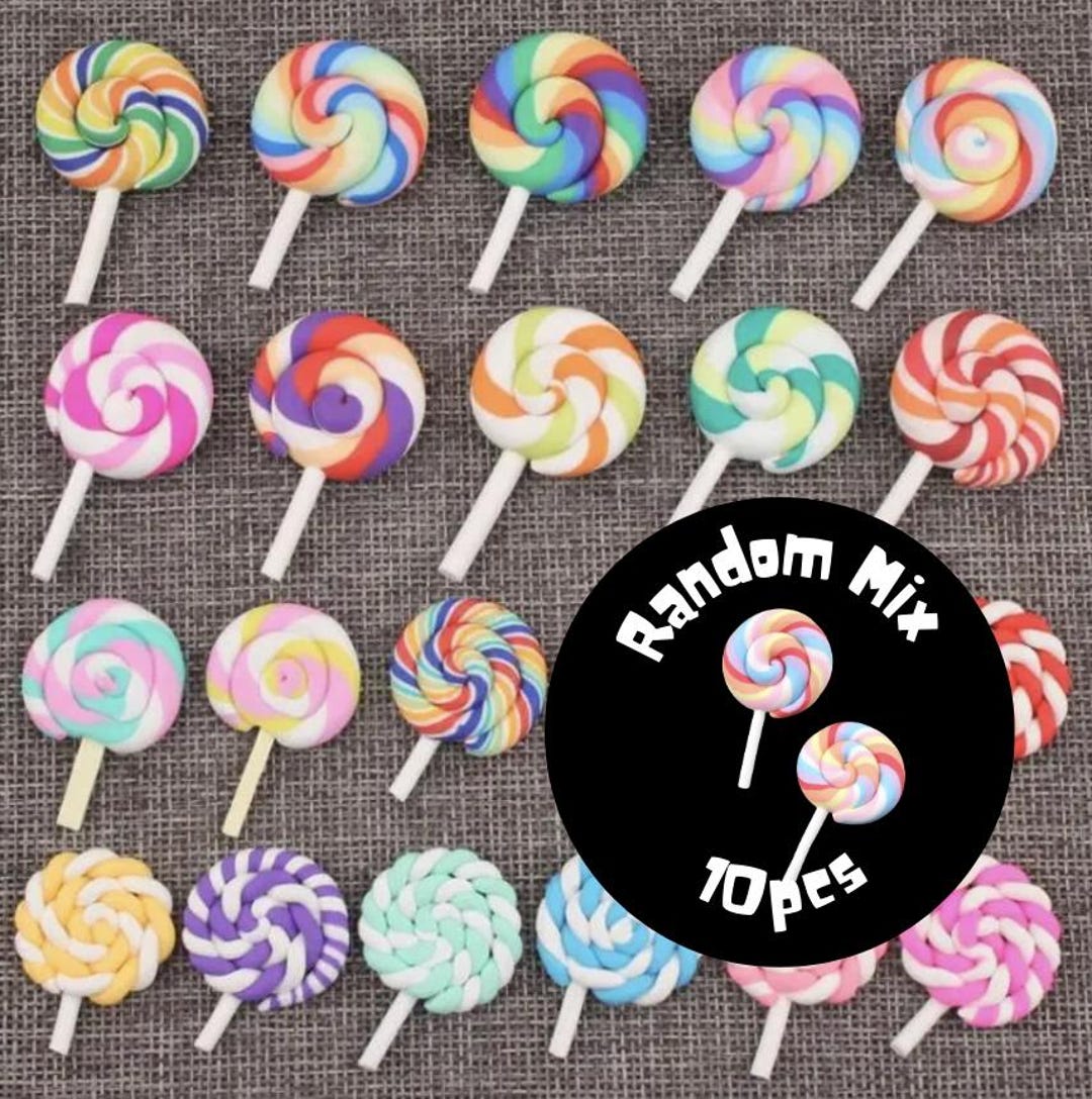 Rainbow Color Miniature Lollipops for Cake Toppers & Dollhouse Delights ...