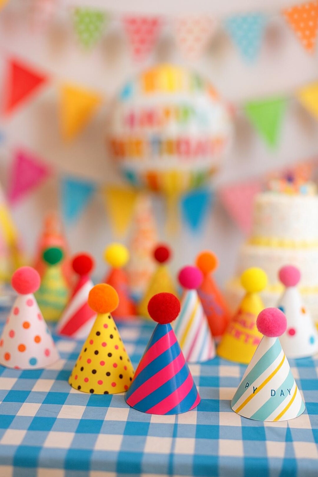 Mini Colorful Party Hats – DIY Cake Toppers & Dollhouse Craft ...