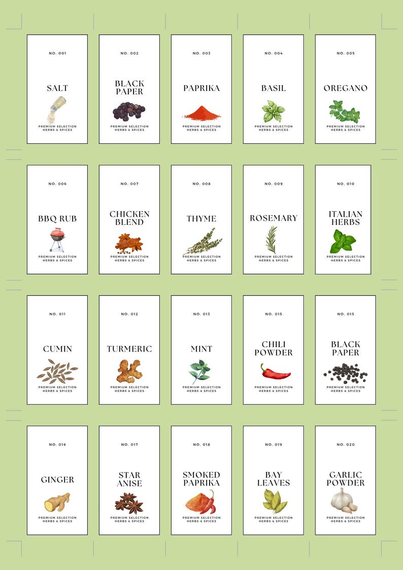Victorian Floral Spice Jar Labels: Printable Kitchen Organization (A4 ...