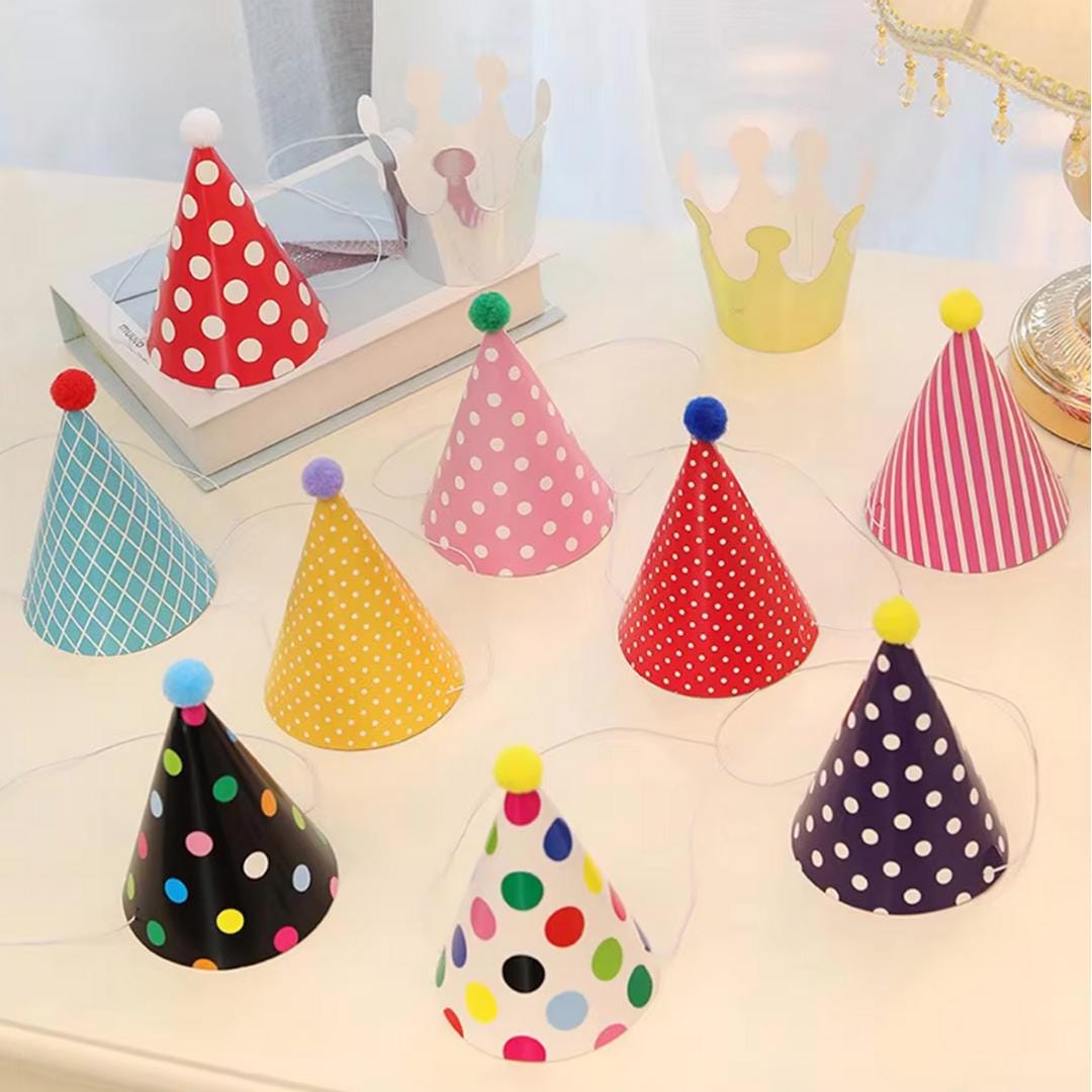 11pcs Mini Birthday Party Trumpet Hats, Cute Colorful Paper Party Hats ...