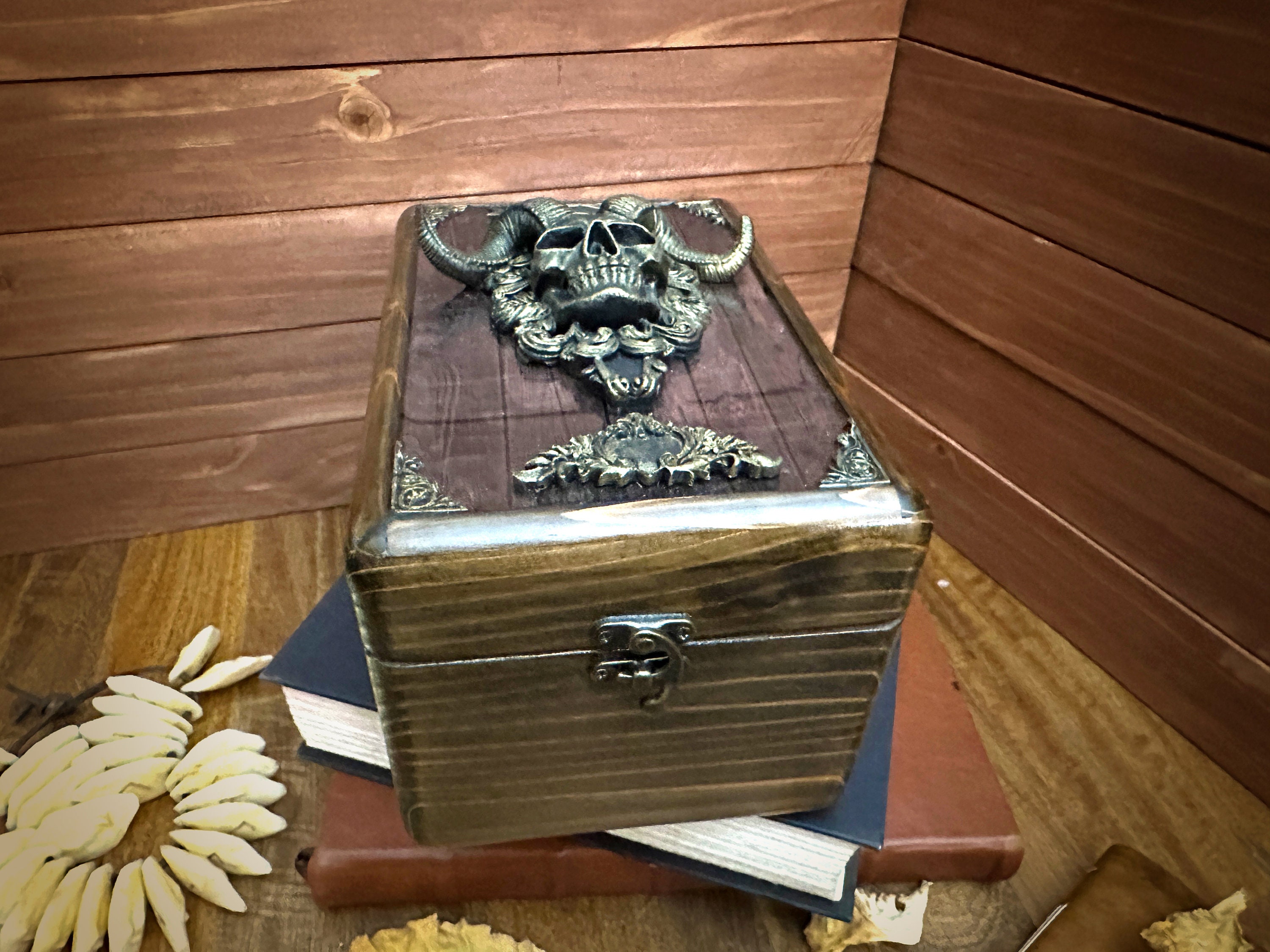 Gothic Cedar Keepsake Box Art / Photo / Collectible Holder Ornate ...