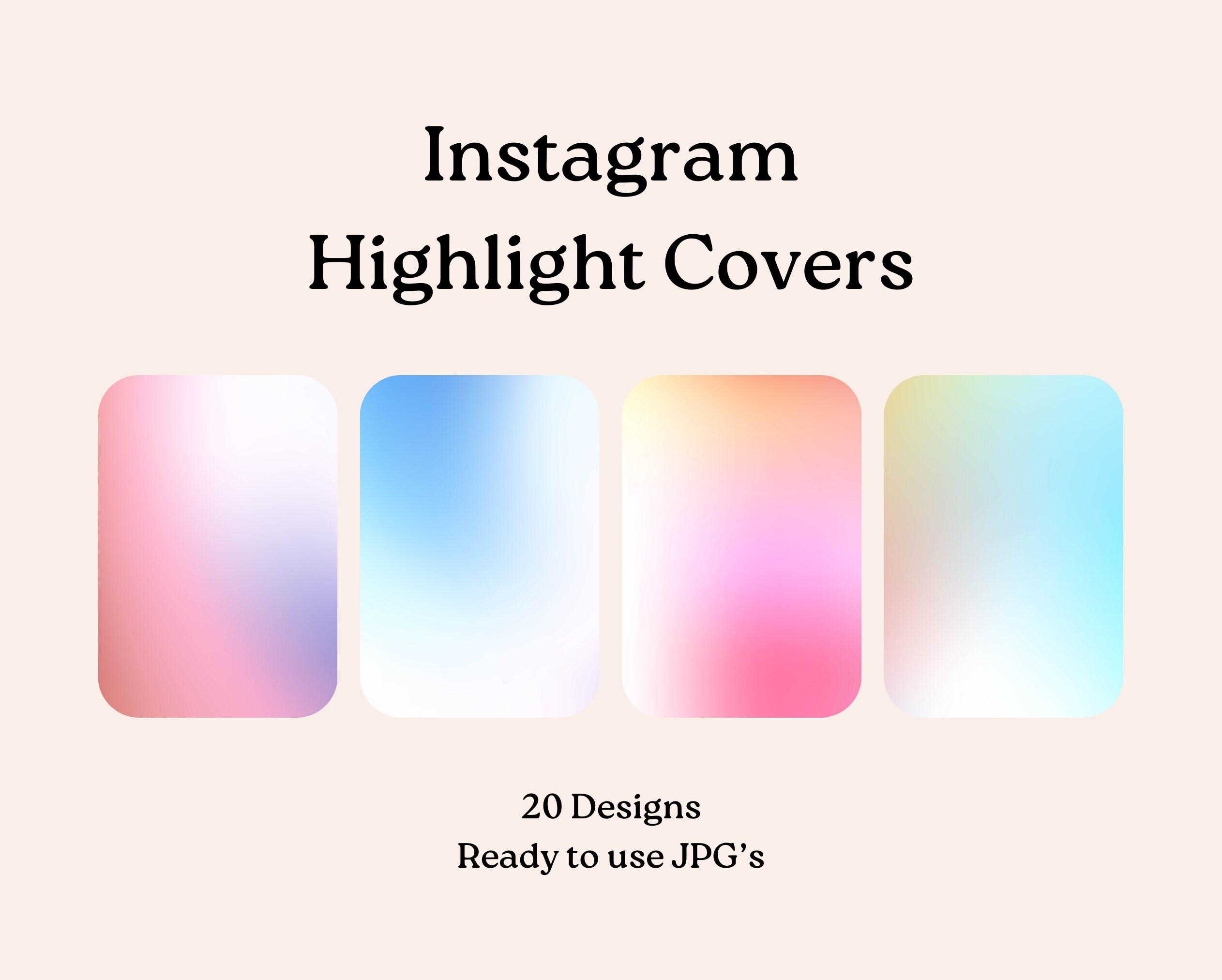 20 Instagram Story Highlight Covers, Gradiants, Modern, Colorful ...