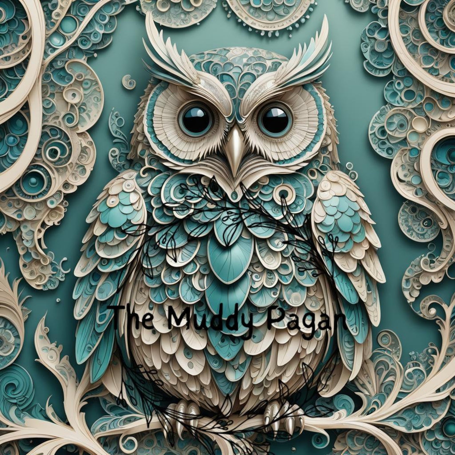 Teal and Cream Owl - Etsy