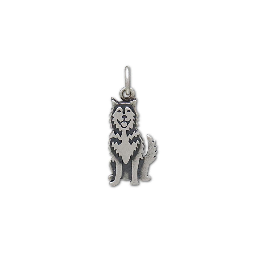 Recycled Sterling Silver Husky Charm Necklace: Dog Mom Gift - Etsy