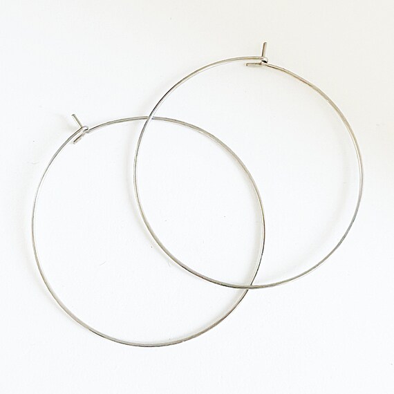 Large Stainless Steel Hoop Ear Wires Minimalism Earrings - Etsy