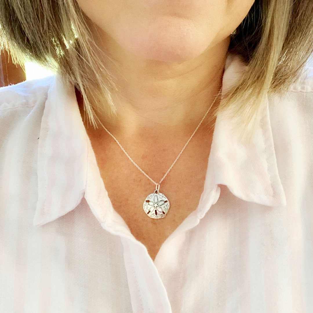 Collier dollar en sable, bijoux en argent sterling inspirés de l'océan ...