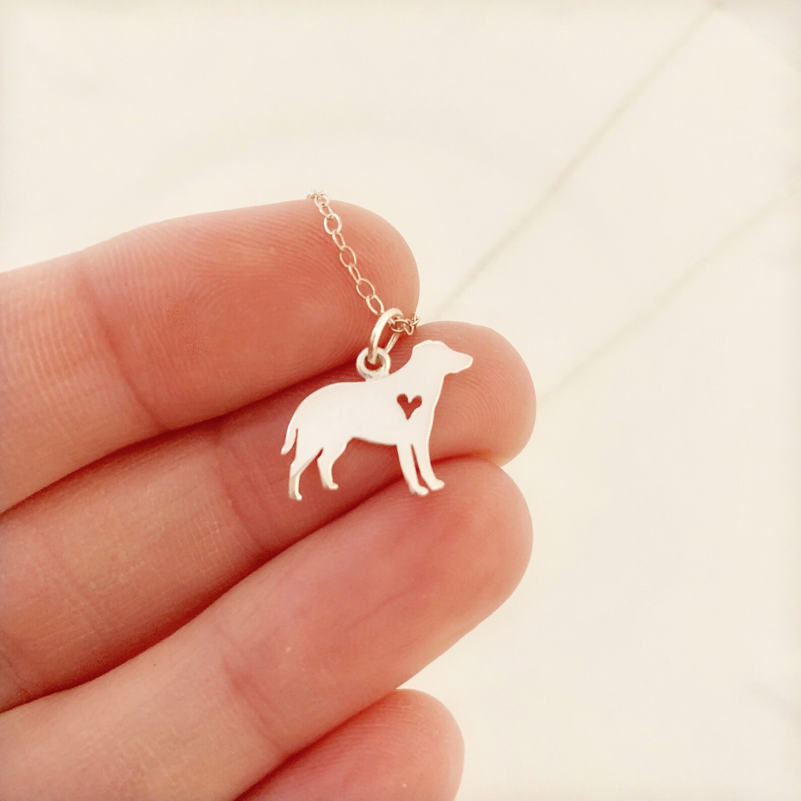 Labrador Necklace With Heart Dog Necklace Sterling Silver | Etsy