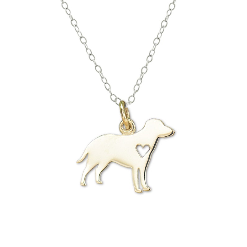 Labrador Necklace With Heart Dog Necklace Sterling Silver - Etsy