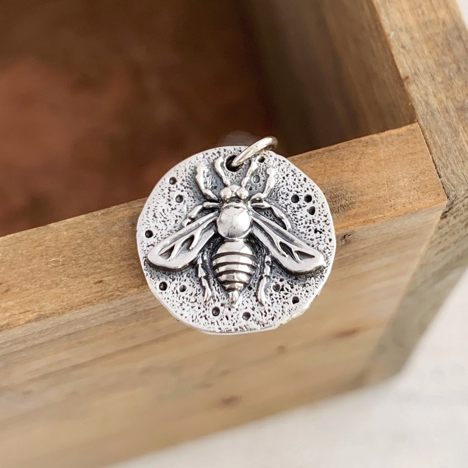 Bee Necklace Sterling Silver Jewelry for Women Round Coin | Etsy