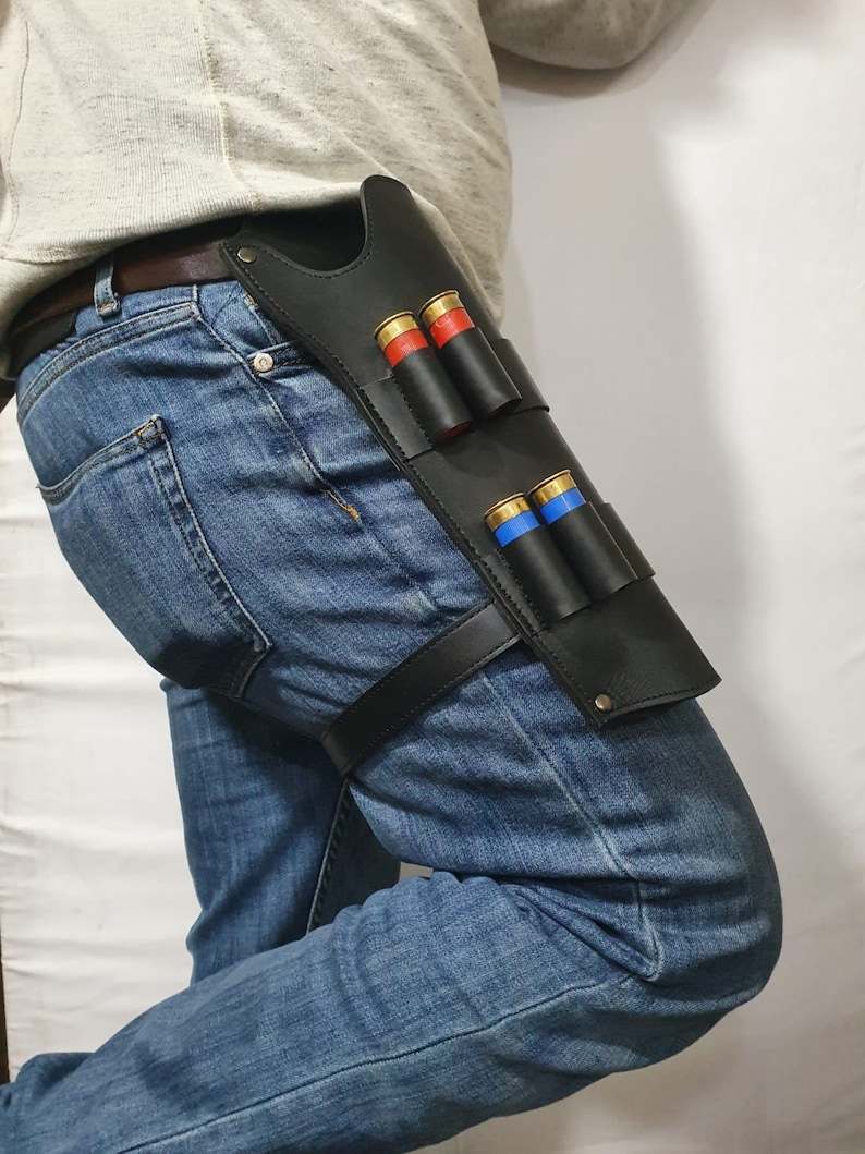 Leather Leg Holster for Saw off Shotgun Double Barrel, Prop Leather Gun ...