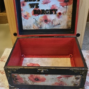 Memory Box - Remembrance Keep Safe Box - Lest We Forget Memory Box ...