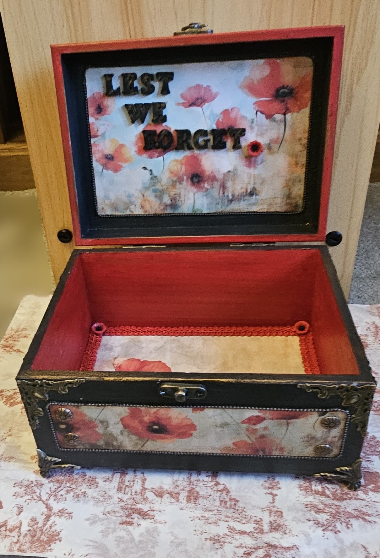 Memory Box Remembrance Keep Safe Box Lest We Forget Memory Box Memorial ...