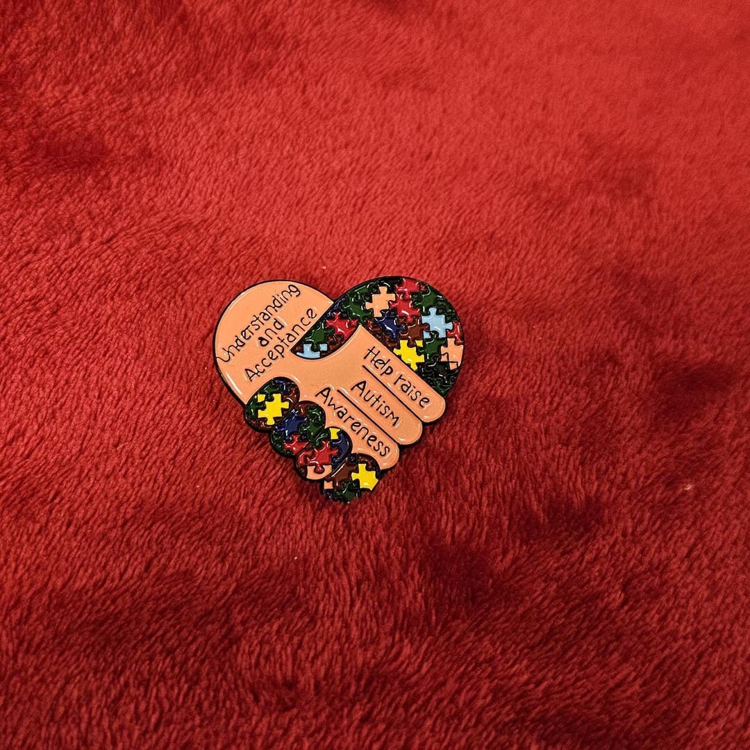 Autism Awareness Badge - Hands Design Pin 4cm X 4cm | Support Autism ...