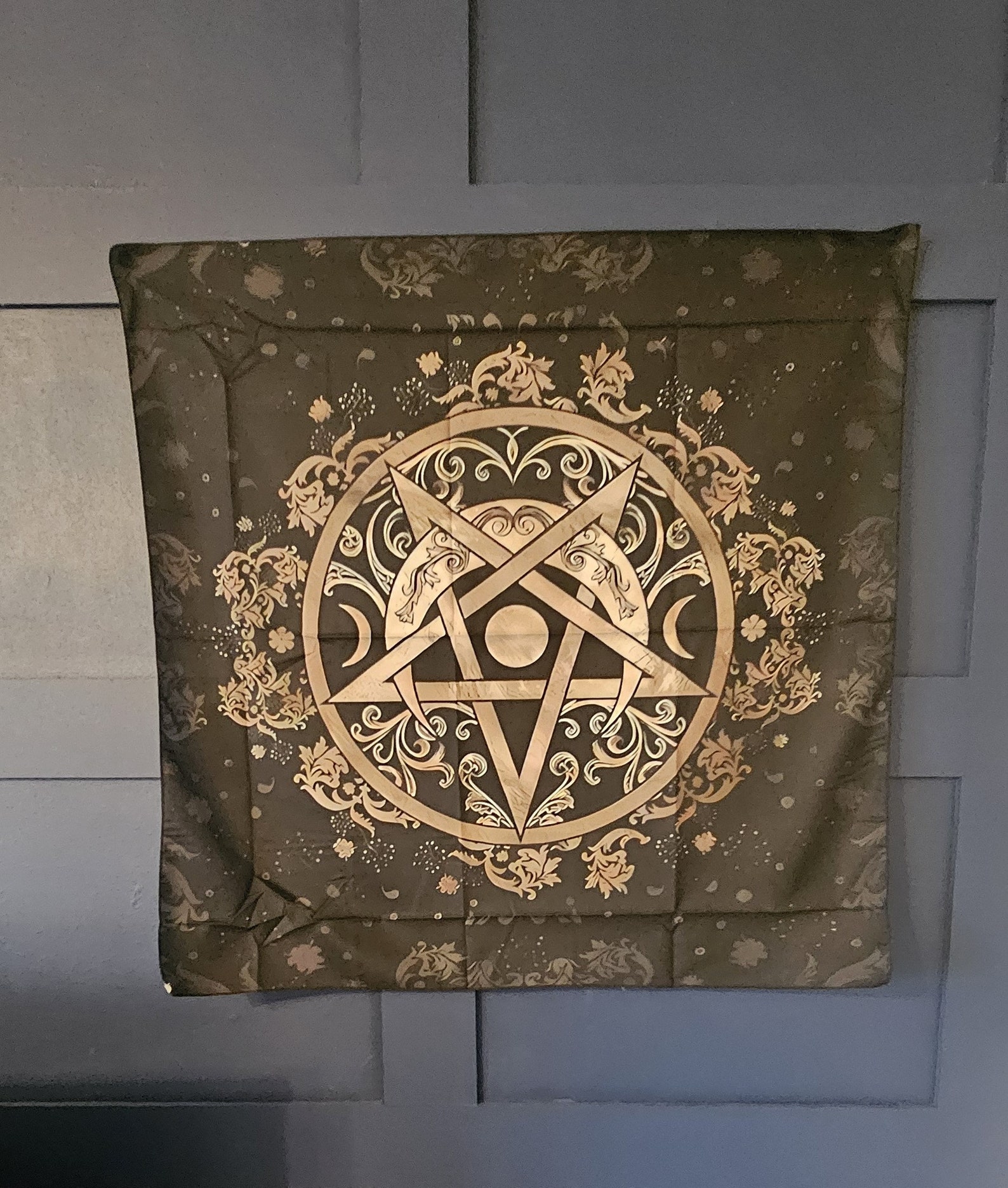Altar Cloth - Card Reading Cloth Pentagram Design - Pentagram Altar ...
