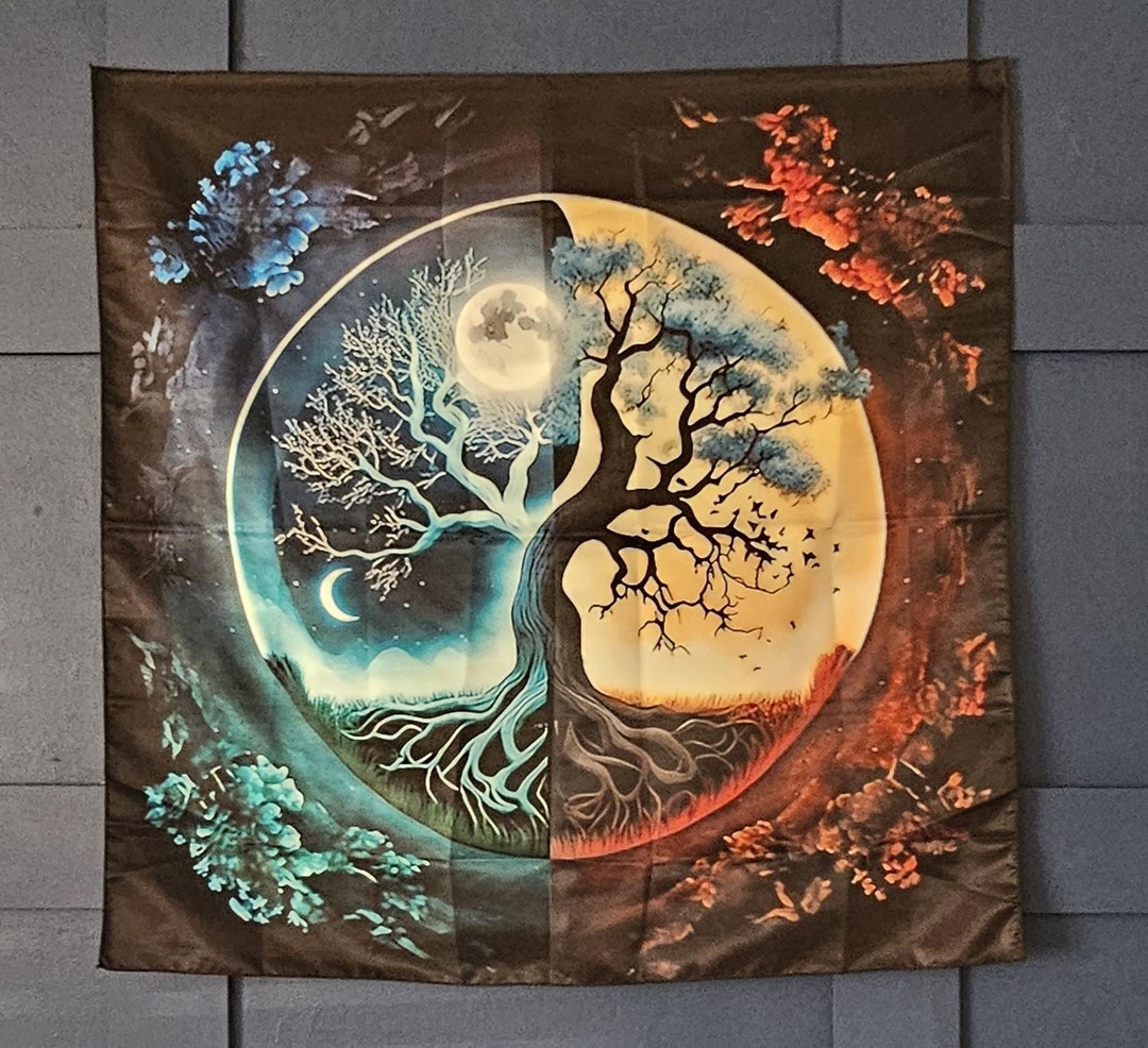 Altar Cloth Tree of Life - Colorful Altar Cloth - Dorm Wall Hanging ...