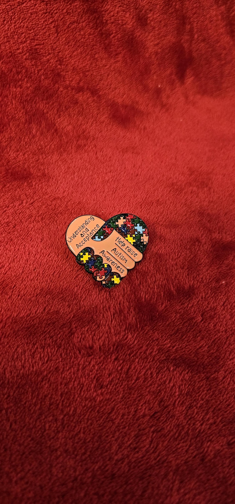 Autism Awareness Badge - Hands Design Pin 4cm X 4cm | Support Autism ...