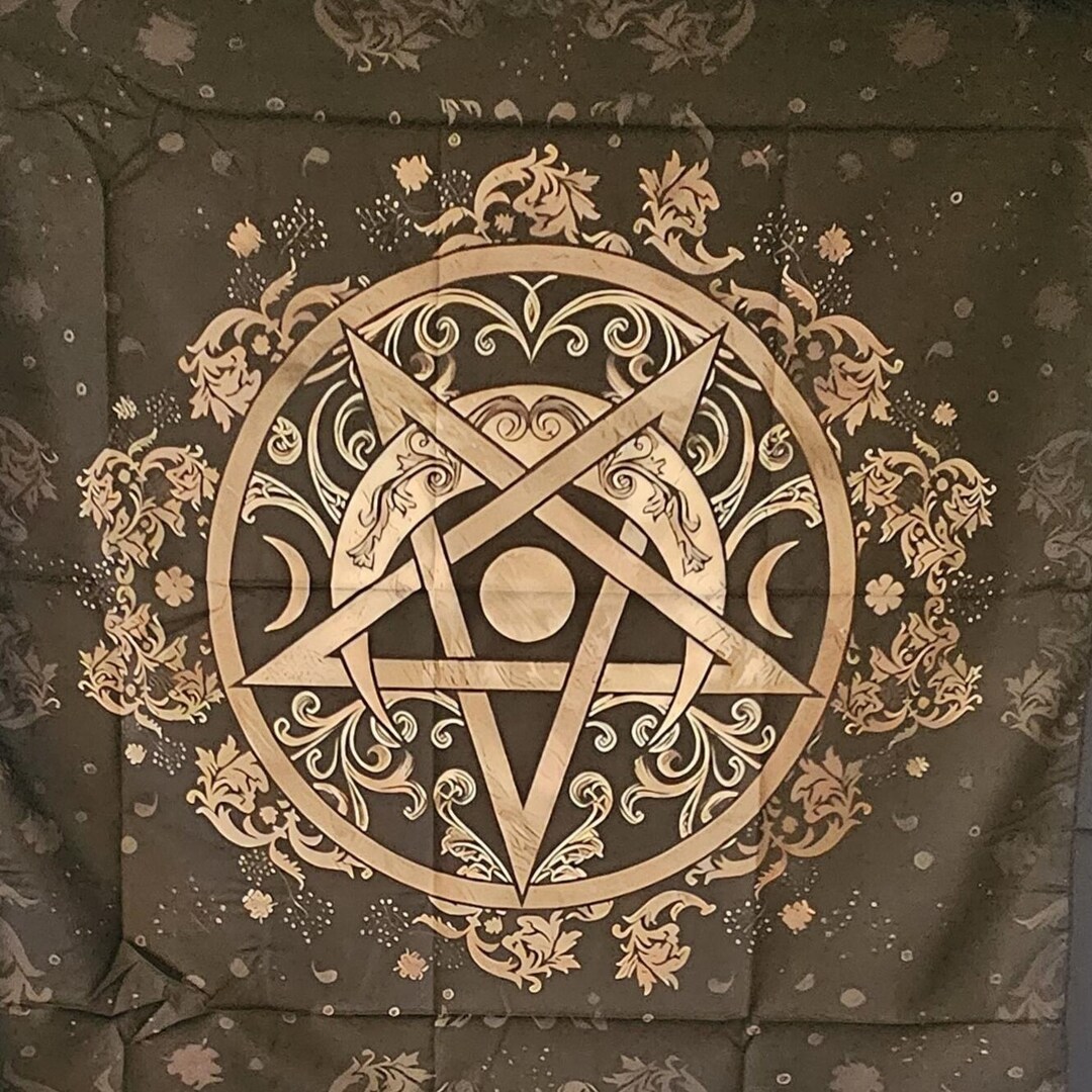 Altar Cloth - Card Reading Cloth Pentagram Design - Pentagram Altar ...
