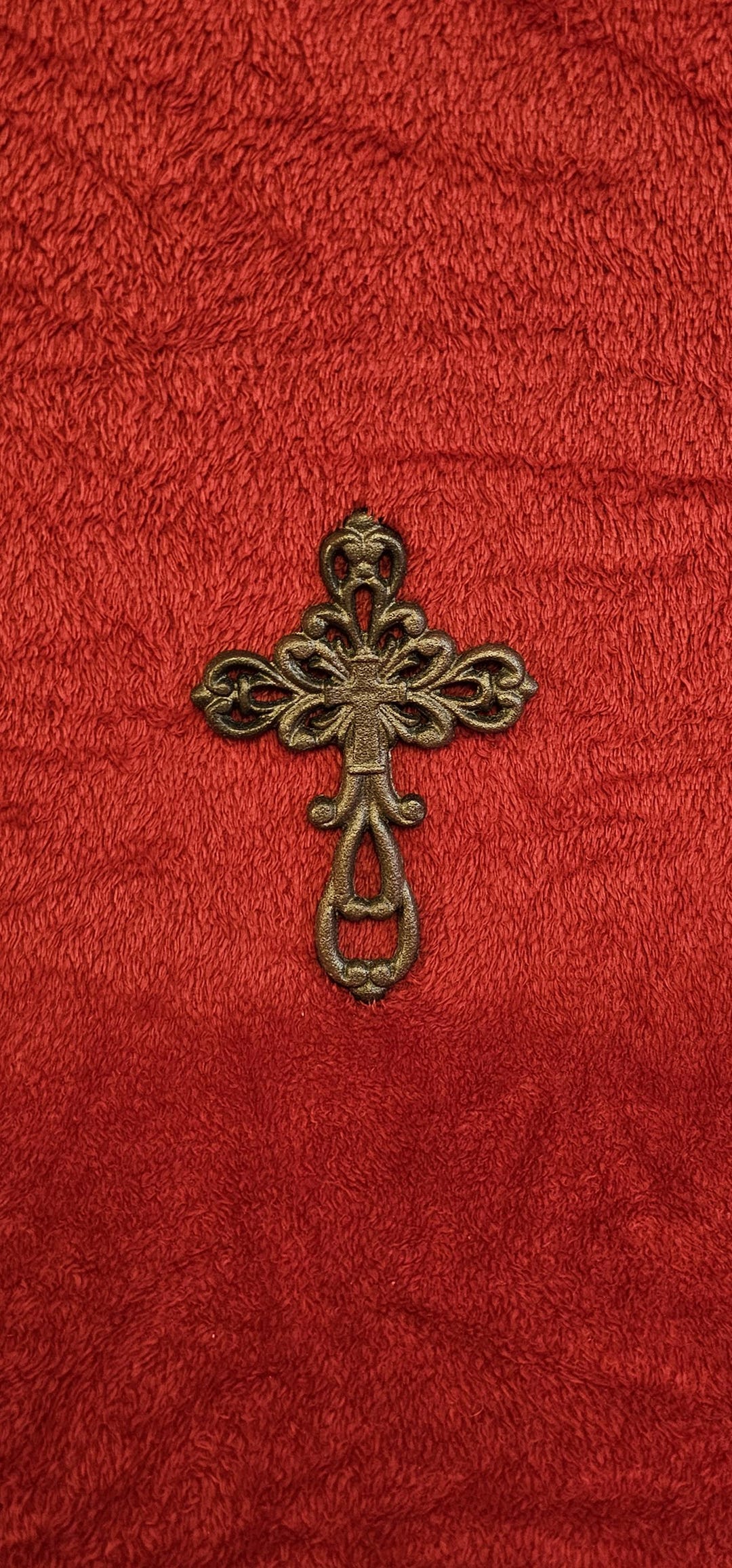 Vintage Style Cast Iron Cross Pendant - Religious Wall Décor - 17 Cm ...