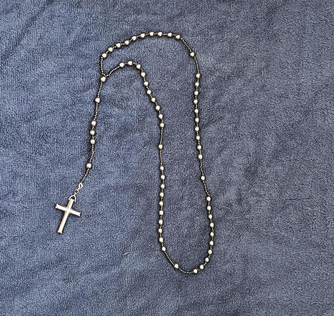 Luxury Rosary Beads - Heavy Metal Rosary Beads - Religious Necklace ...
