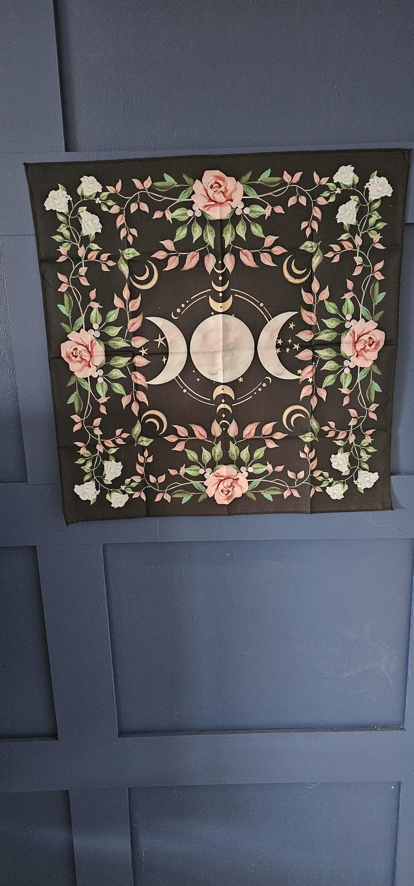 Altar Cloth Moon Phases Pink Altar Cloth Dorm Wall Hanging Shrine Cloth ...