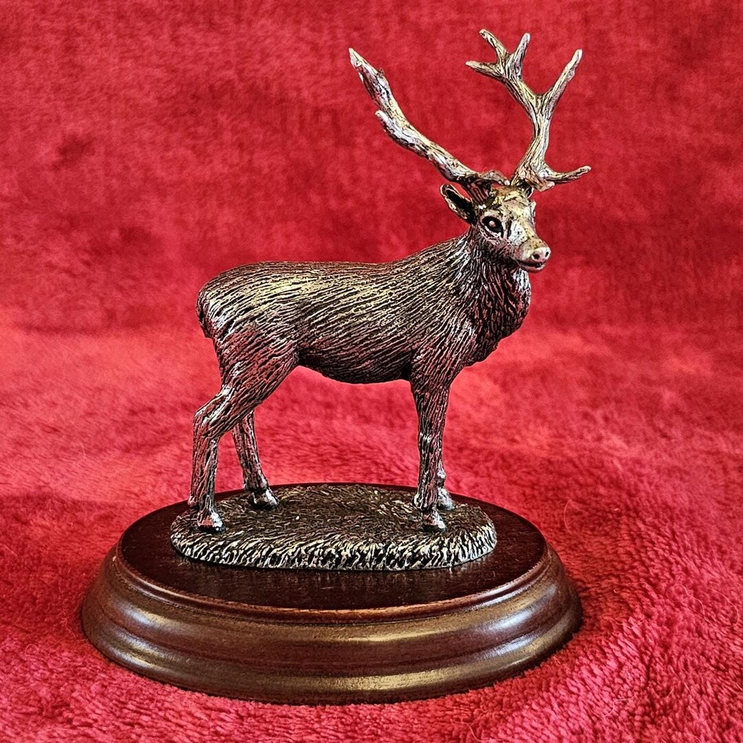 Vintage Merlin Pewter Moose Sculpture With Original Box | Wildlife ...
