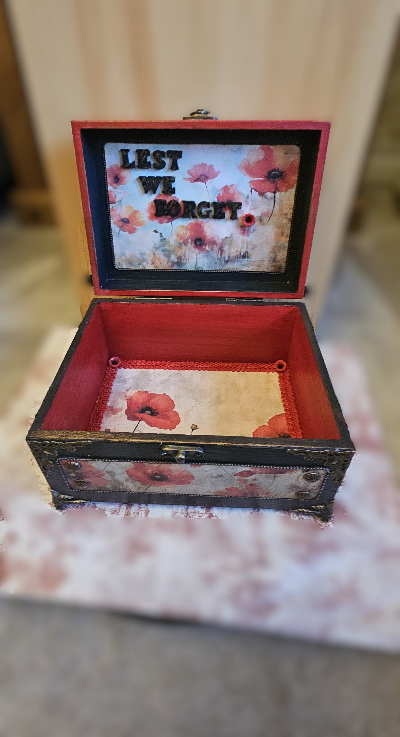 Memory Box Remembrance Keep Safe Box Lest We Forget Memory Box Memorial ...
