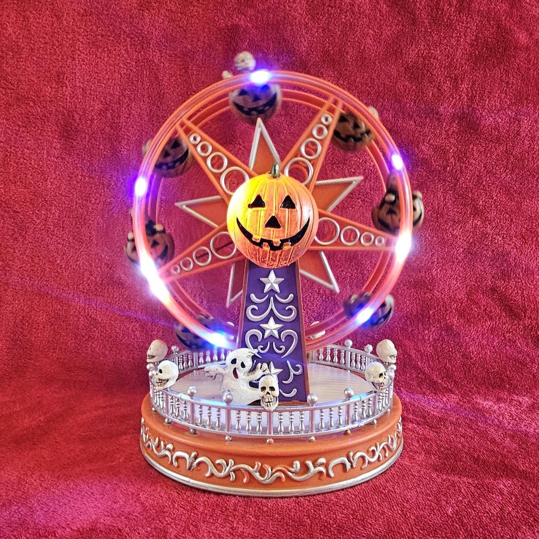 Halloween LED Pumpkin Ferris Wheel | Spooky Music Animated Light-up ...