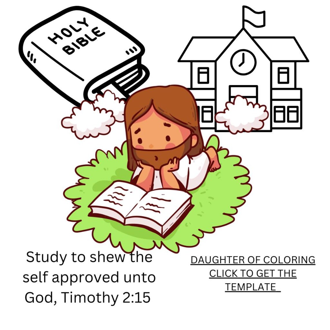 Christian Colouring Book Digital Template - Etsy