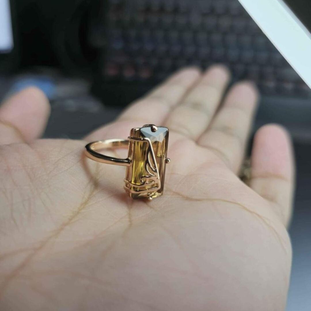 Light Brown Zircon Ring for Women - Etsy