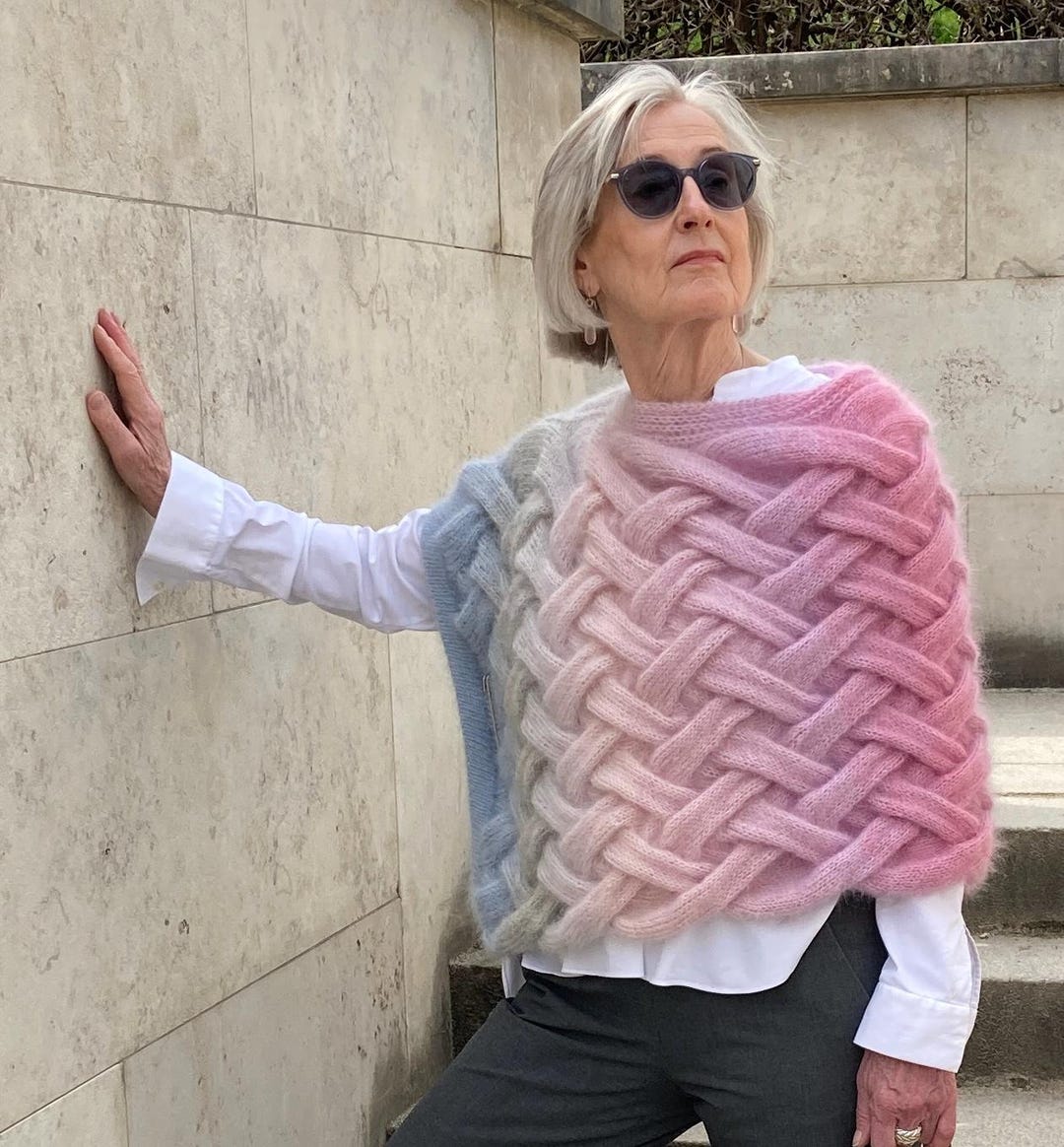 Shoulder Scarf / Poncho With Cable Pattern Model SELENA - Etsy
