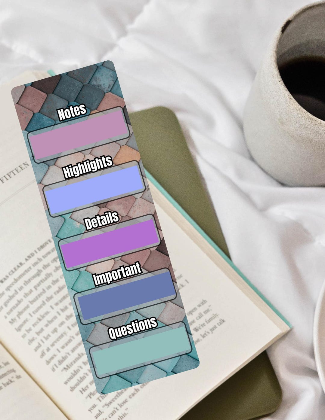 Tile Design Annotation Key Bookmark ~ 5 Keywords With 10 Tabs to ...