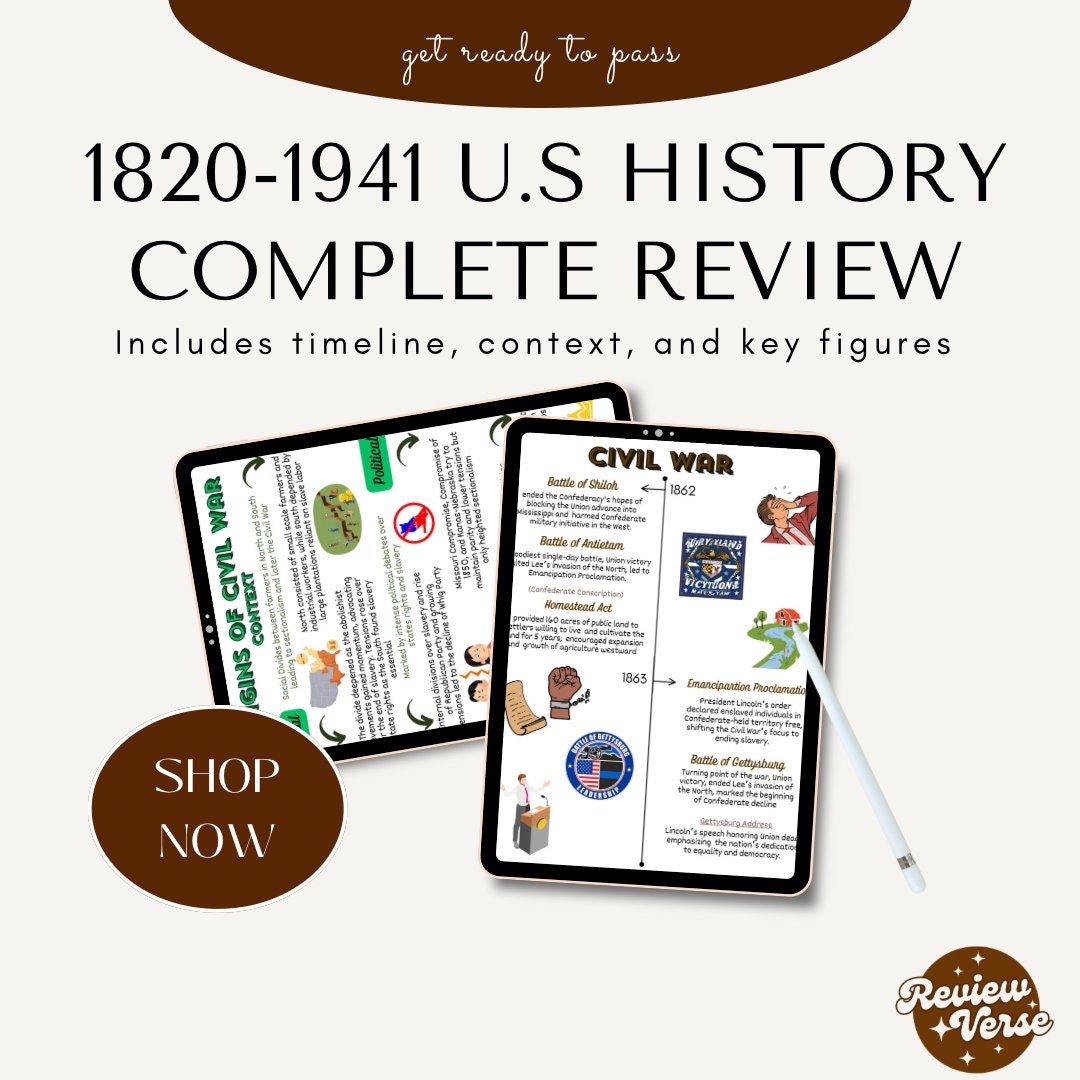 1820-1941 AICE AS Level US History Ultimate Quick Review- Timeline ...