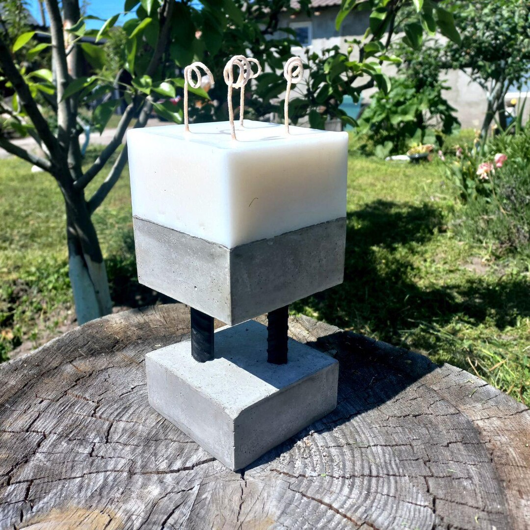 LOFT INDUSTRIAL CANDLE, Handmade Concrete Decor, Exclusive Brutalist ...