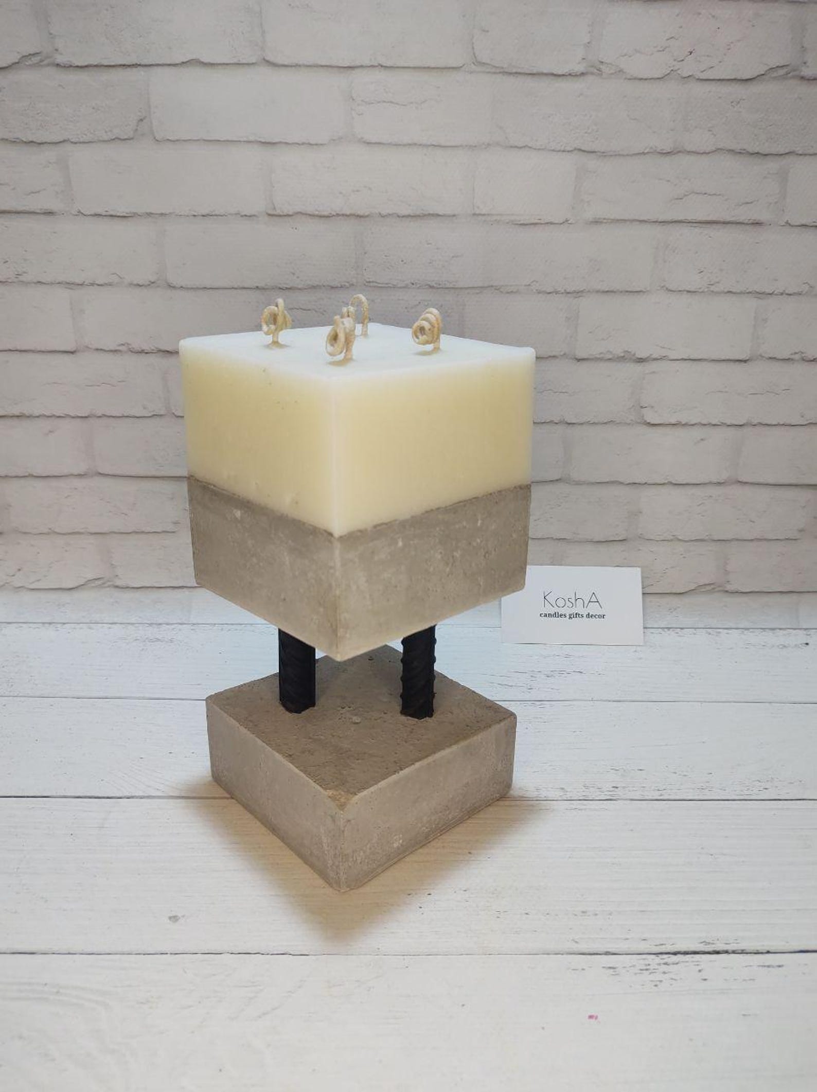 LOFT INDUSTRIAL CANDLE, Handmade Concrete Decor, Exclusive Brutalist ...