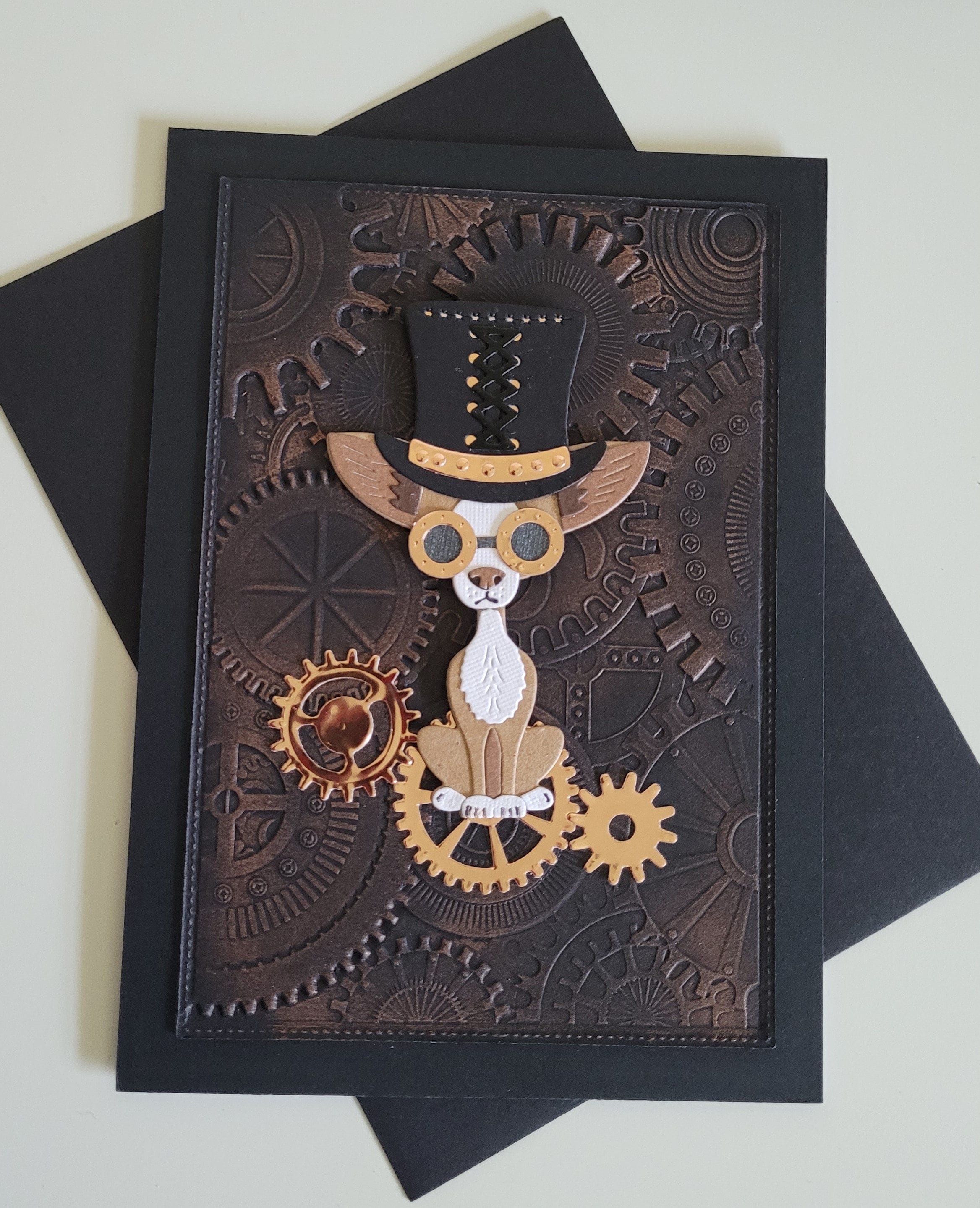 Greeting Card - Steampunk Dog - Etsy