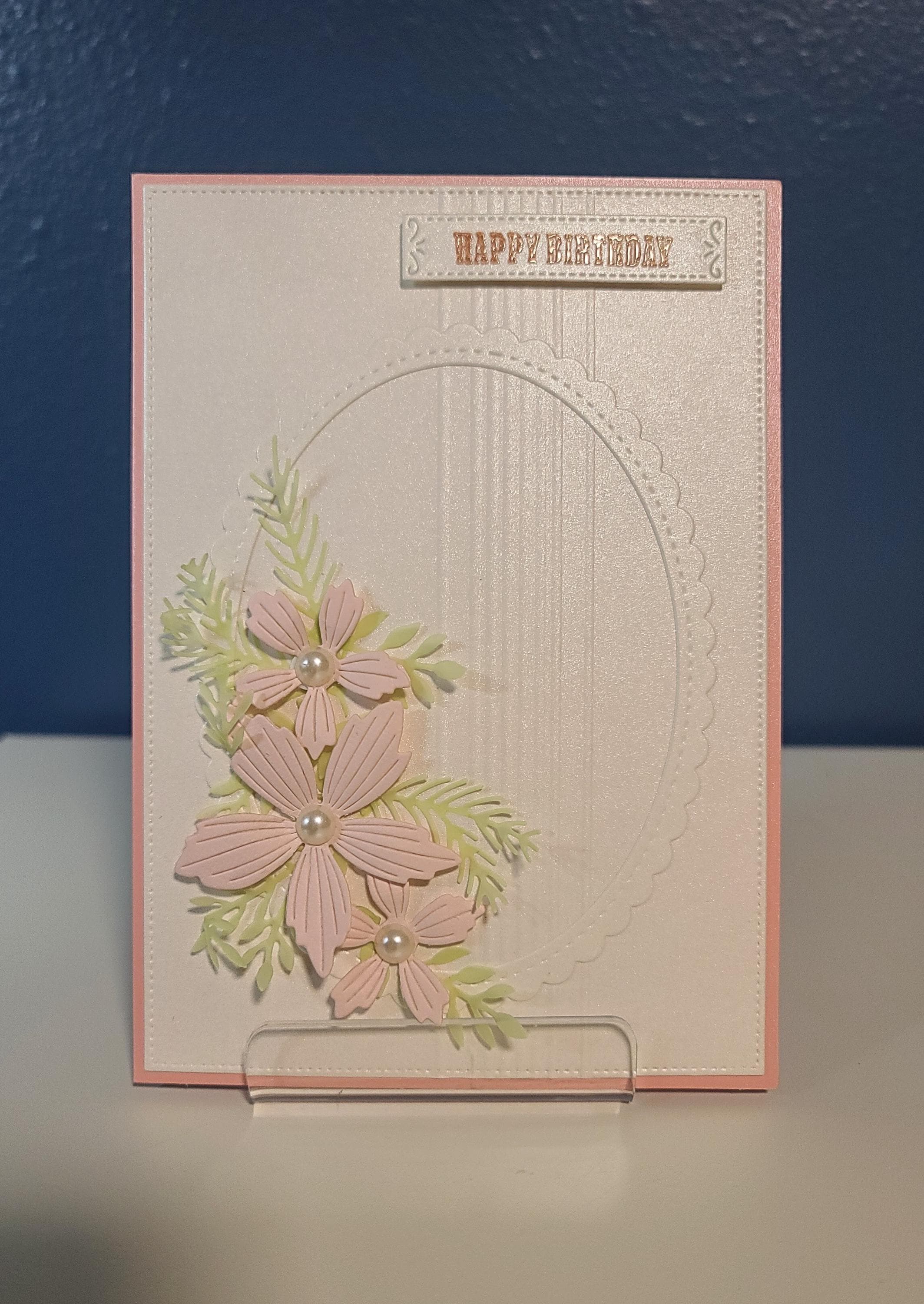 Birthday Card - Birthday Flowers and Pearls - Etsy