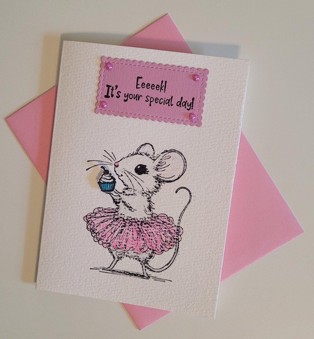 Birthday Card - Ballerina Mouse - Etsy