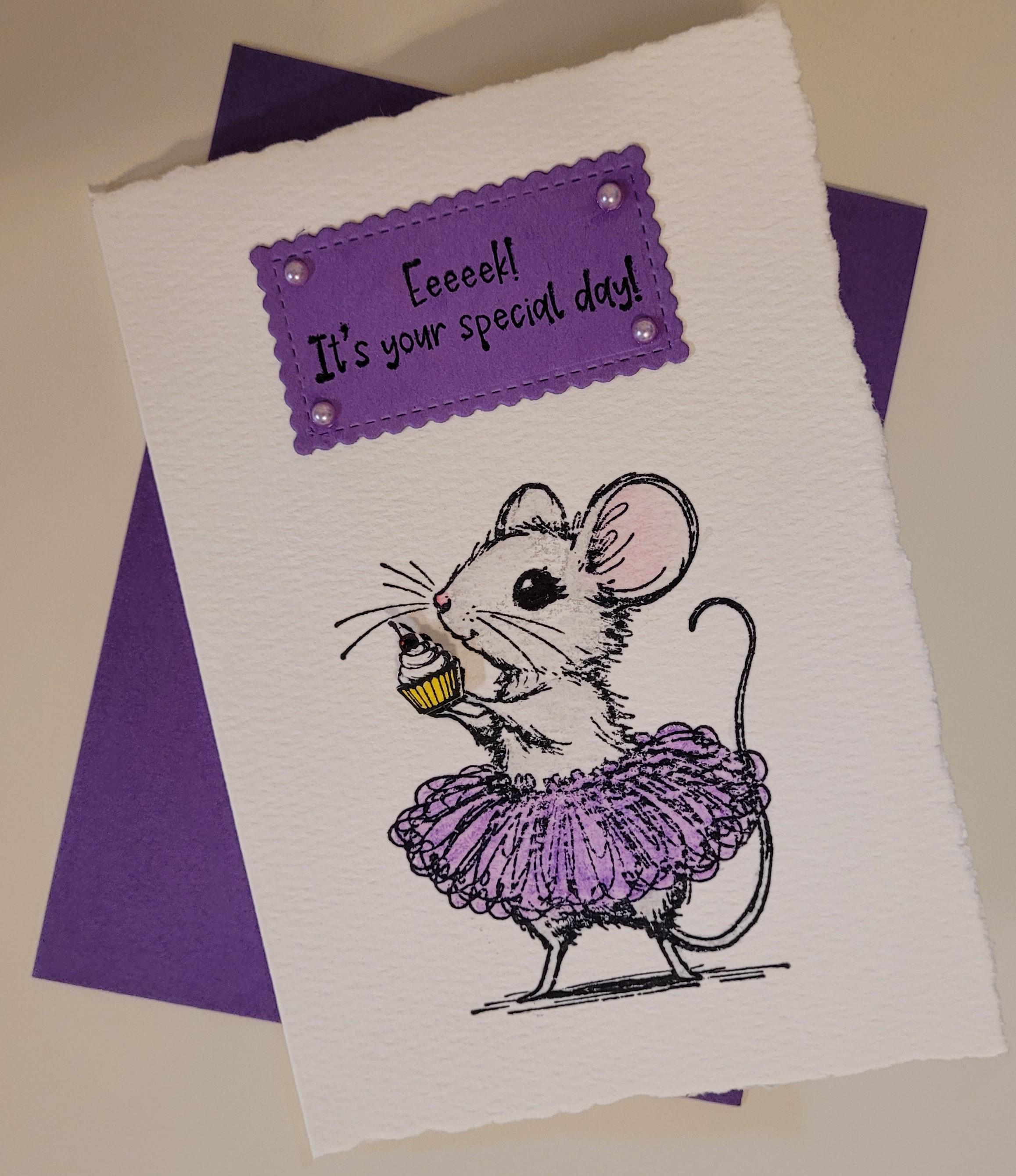 Birthday Card Ballerina Mouse - Etsy