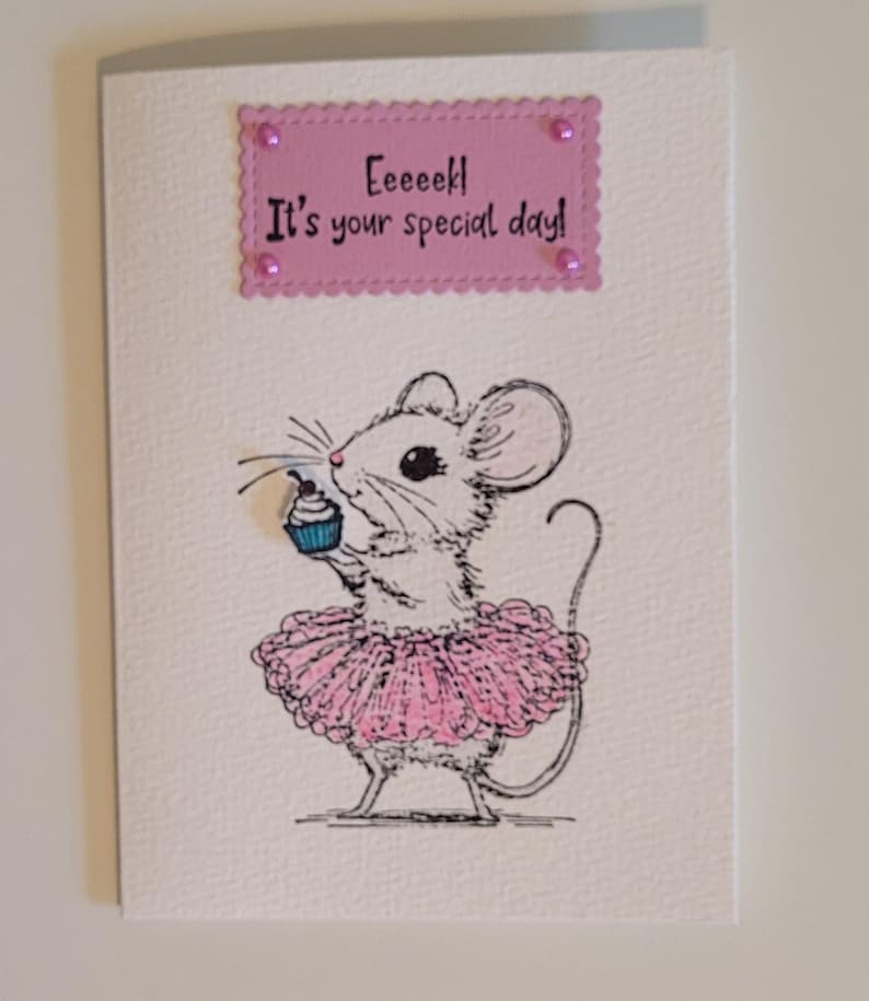 Birthday Card Ballerina Mouse - Etsy